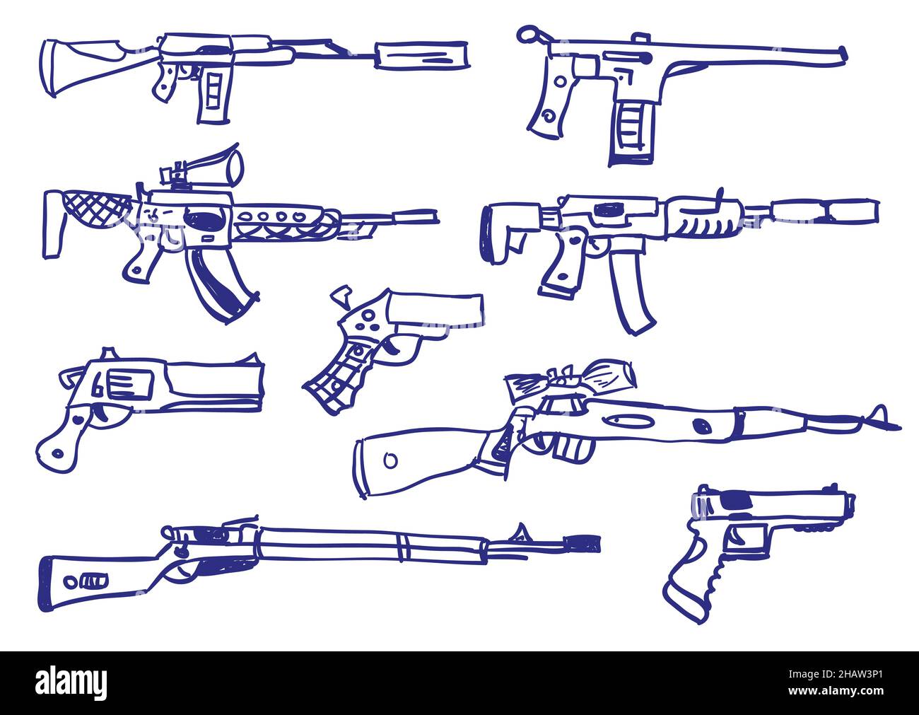 Simple vector sketch of gun Stock Vector Image & Art - Alamy