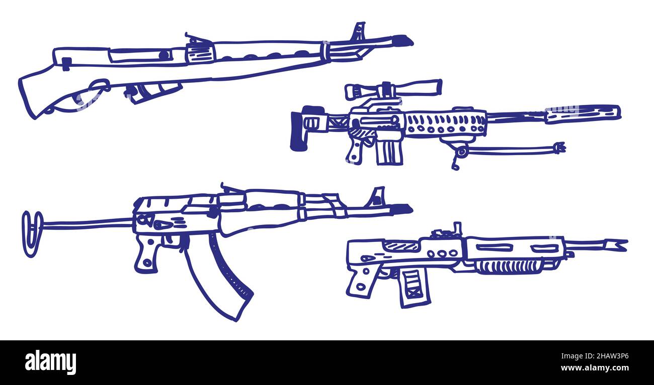 Simple vector sketch of gun Stock Vector Image & Art - Alamy