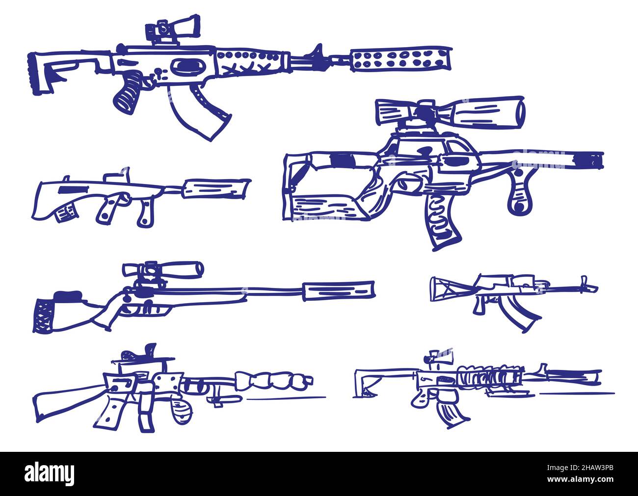 Simple vector sketch of gun Stock Vector Image & Art - Alamy