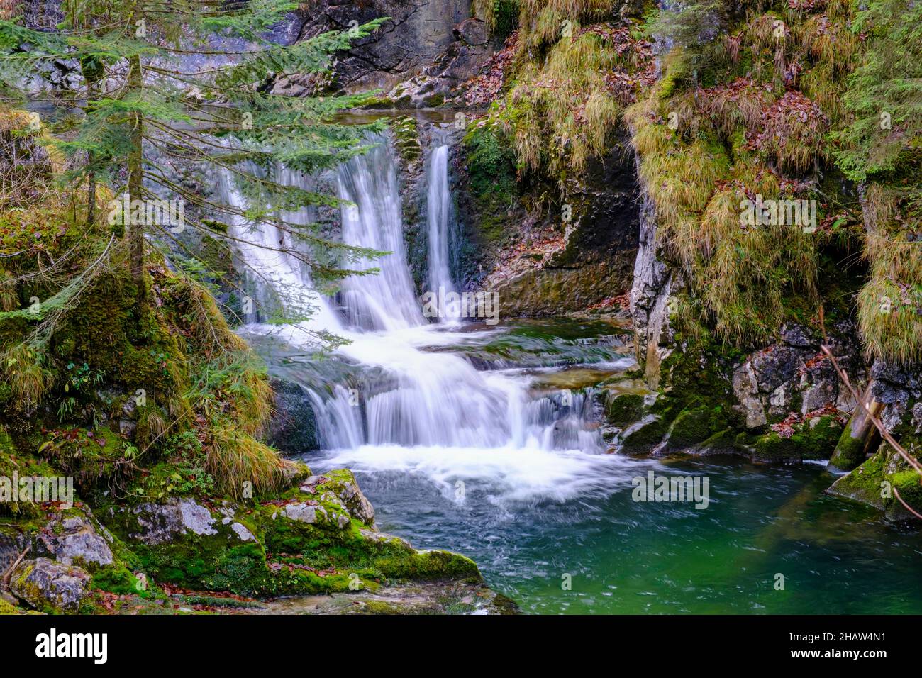 Rottach Falls, Rottacher Wasserfaelle, near Enterrottach, Tegernsee ...