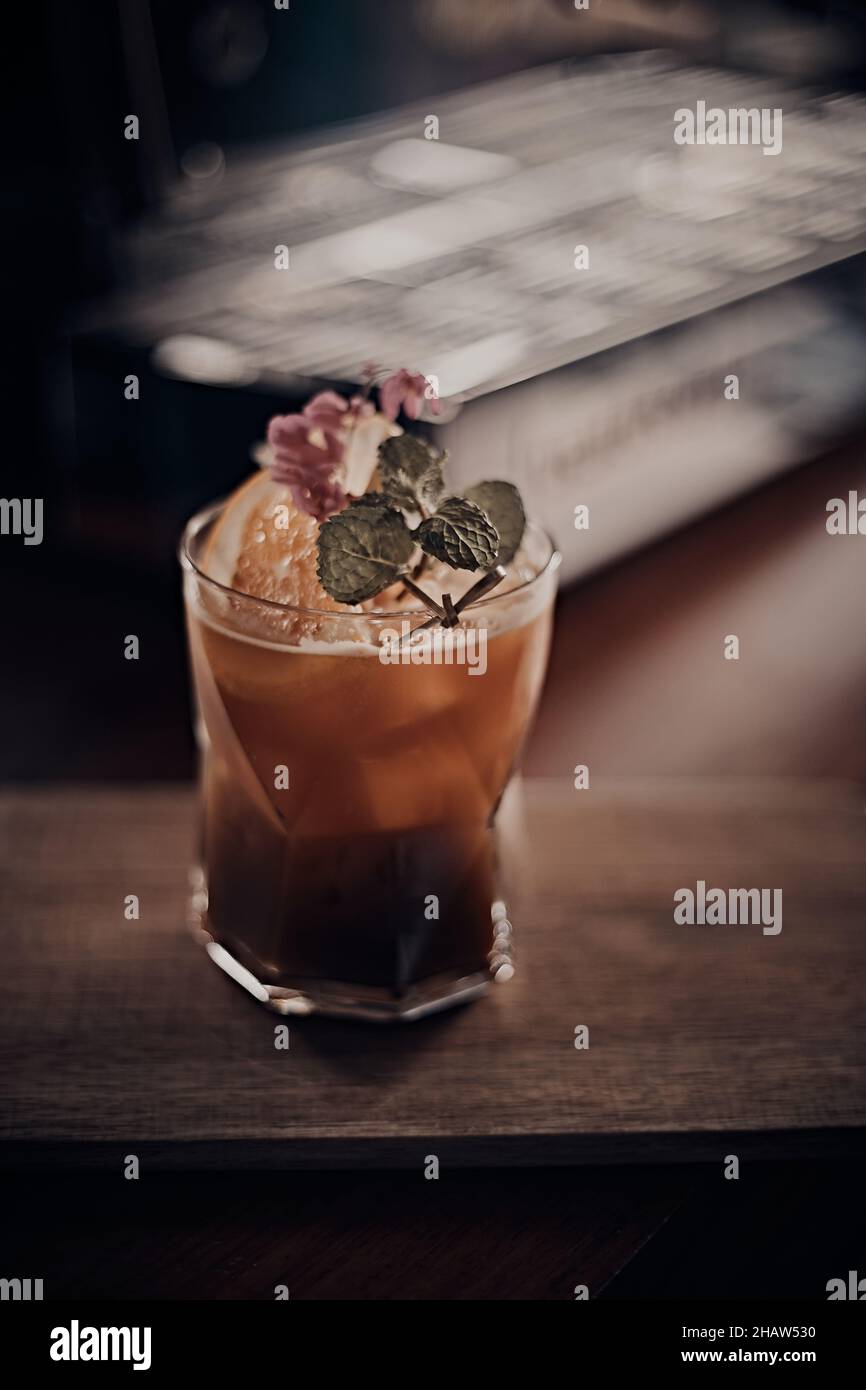 Coffee Mocktail Made of Espresso with soda water Stock Photo - Alamy