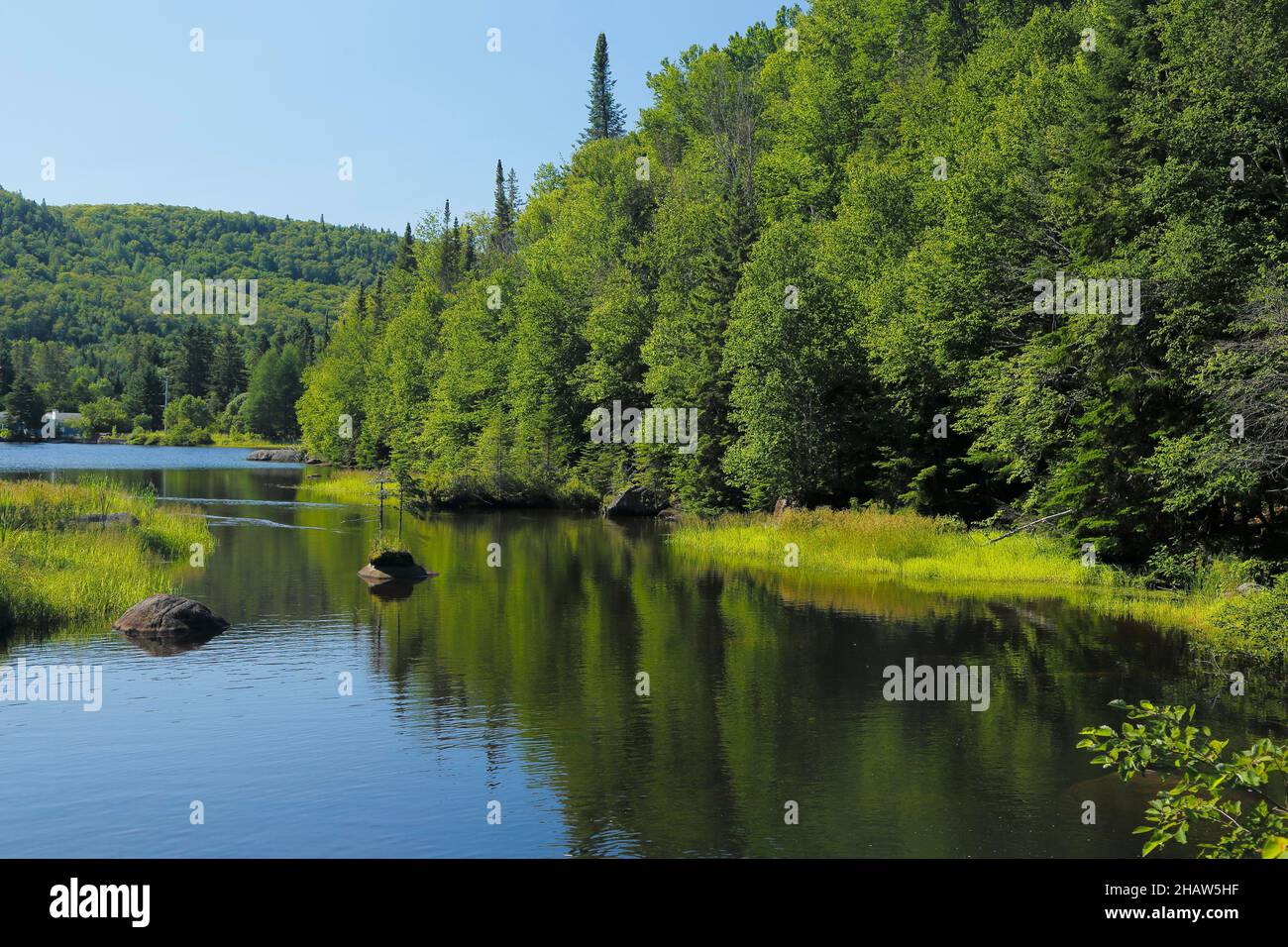 Lake, Lac Campeau, Val David, Province of Quebec, Canada Stock Photo ...