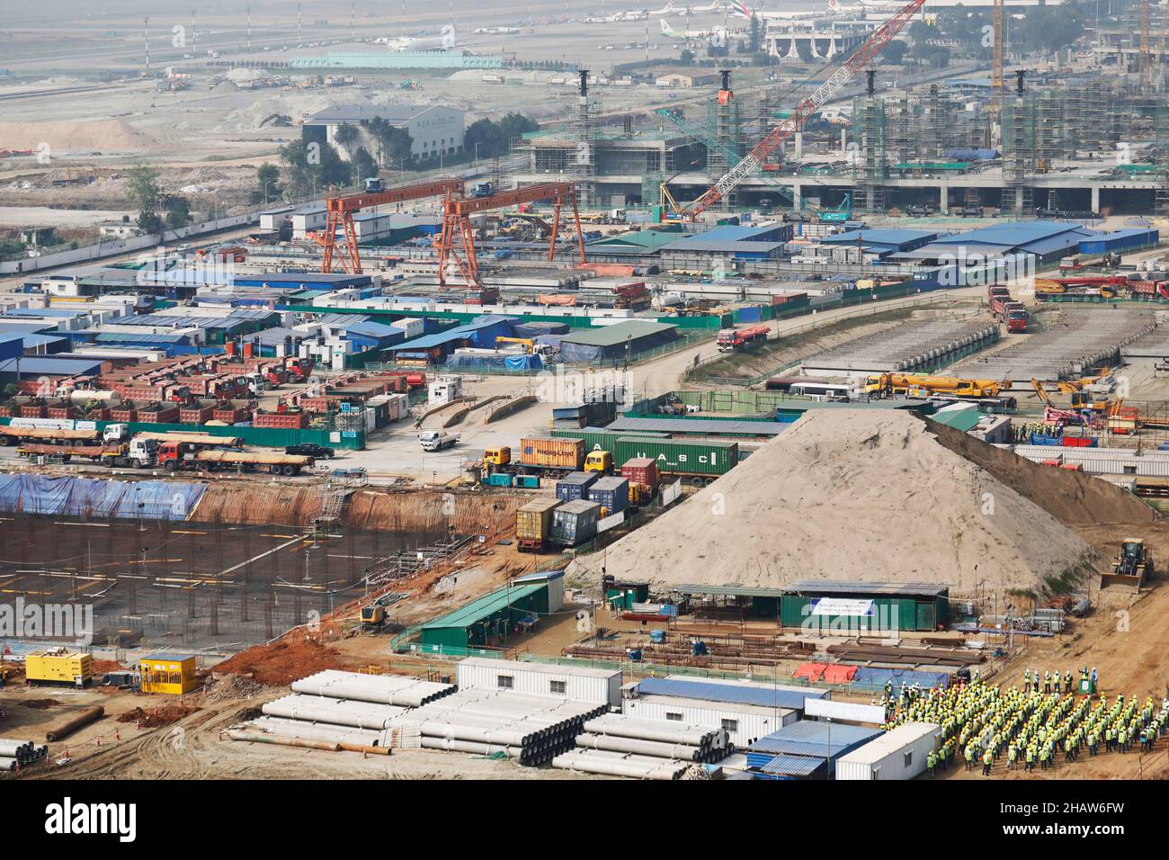 Dhaka, Bangladesh - December 15, 2021: Under construction of the third ...