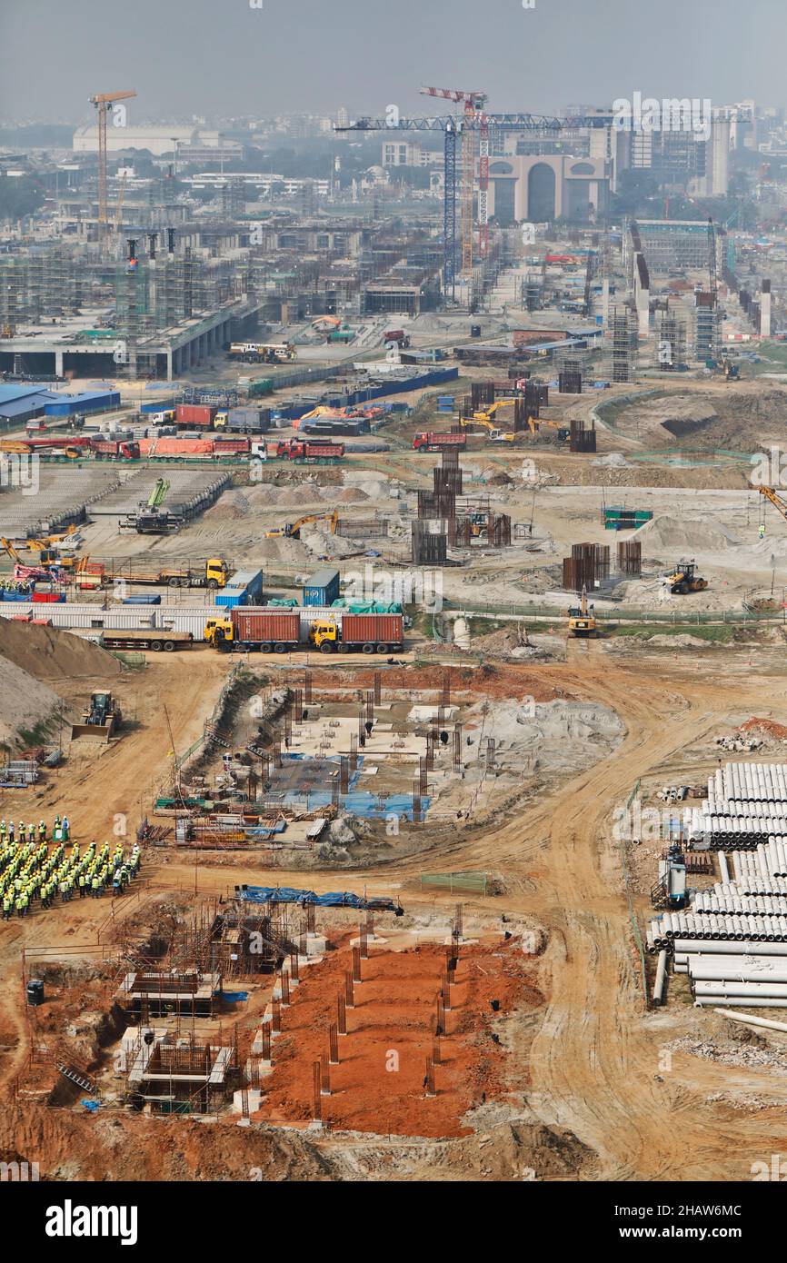Dhaka, Bangladesh - December 15, 2021: Under construction of the third ...
