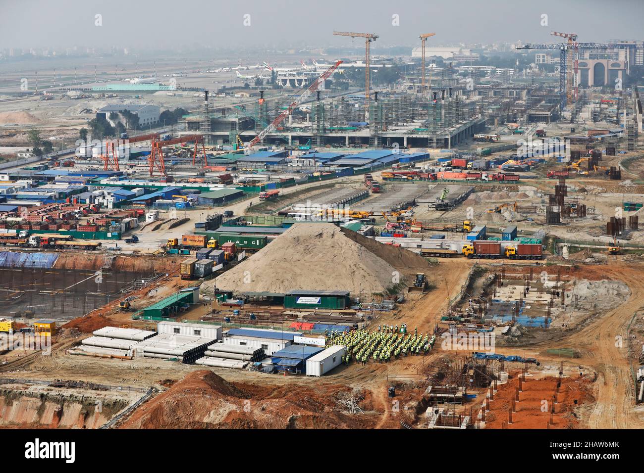Dhaka, Bangladesh - December 15, 2021: Under construction of the third ...