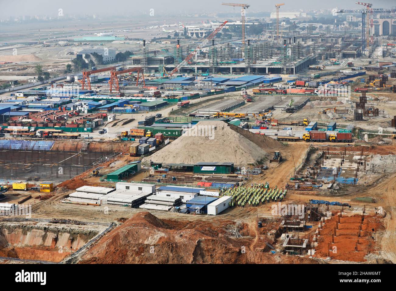 Dhaka, Bangladesh - December 15, 2021: Under construction of the third ...