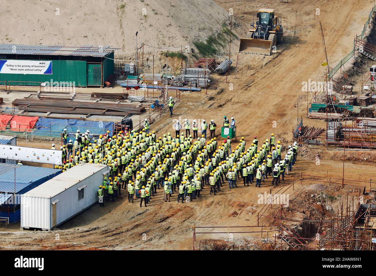 Dhaka, Bangladesh - December 15, 2021: Under construction of the third ...