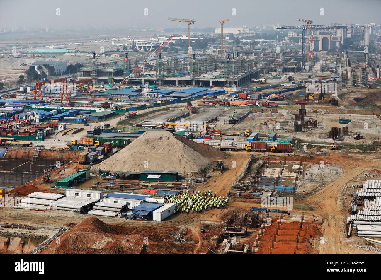 Dhaka, Bangladesh - December 15, 2021: Under construction of the third ...