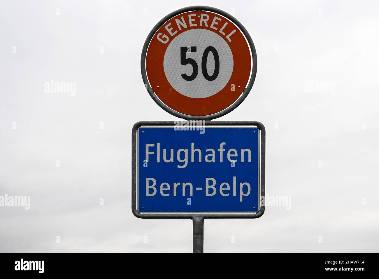 Sign Bern Airport Belp, Switzerland Stock Photo - Alamy