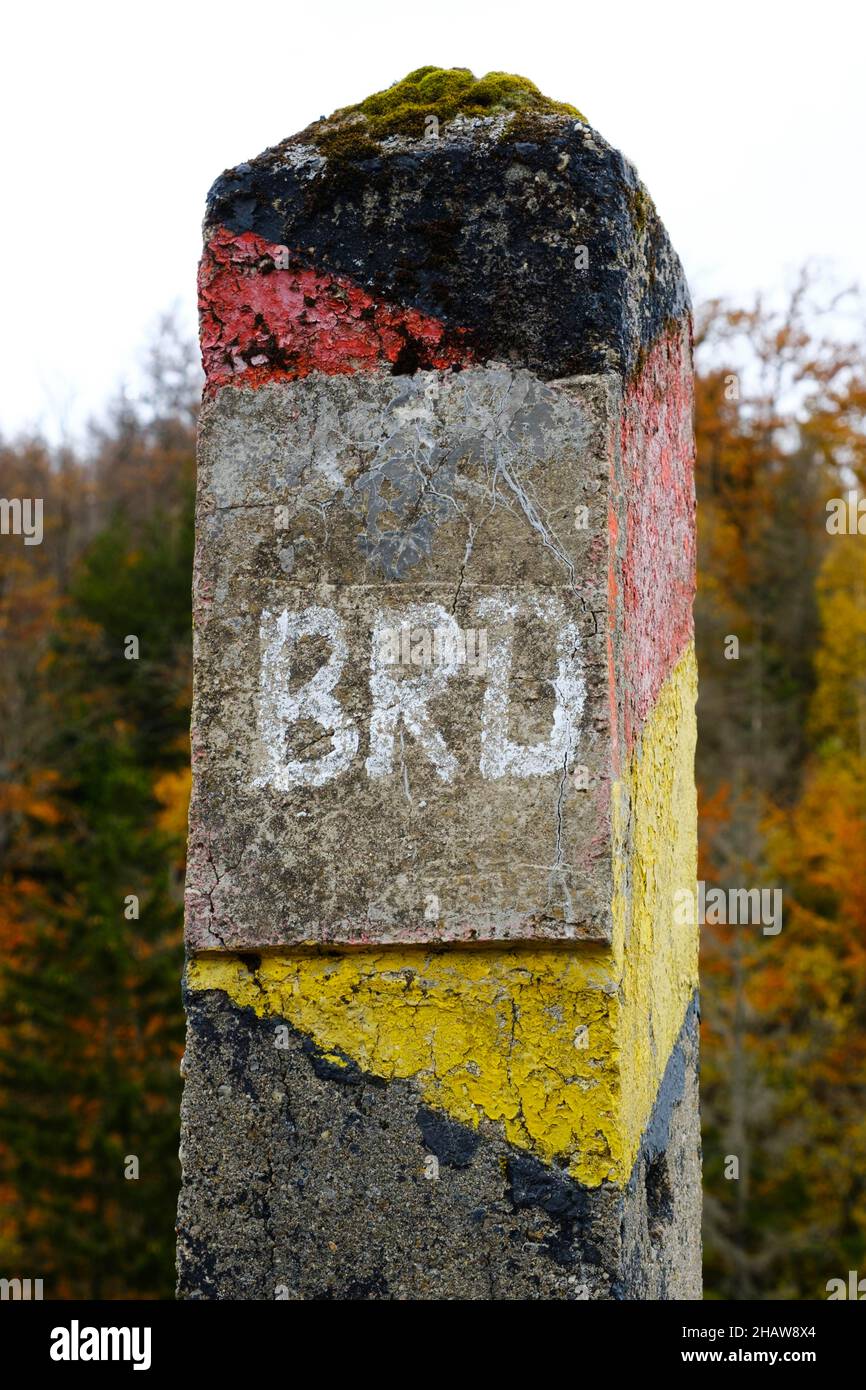 Old border post between FRG and GDR, Harz Mountains, Lower Saxony ...