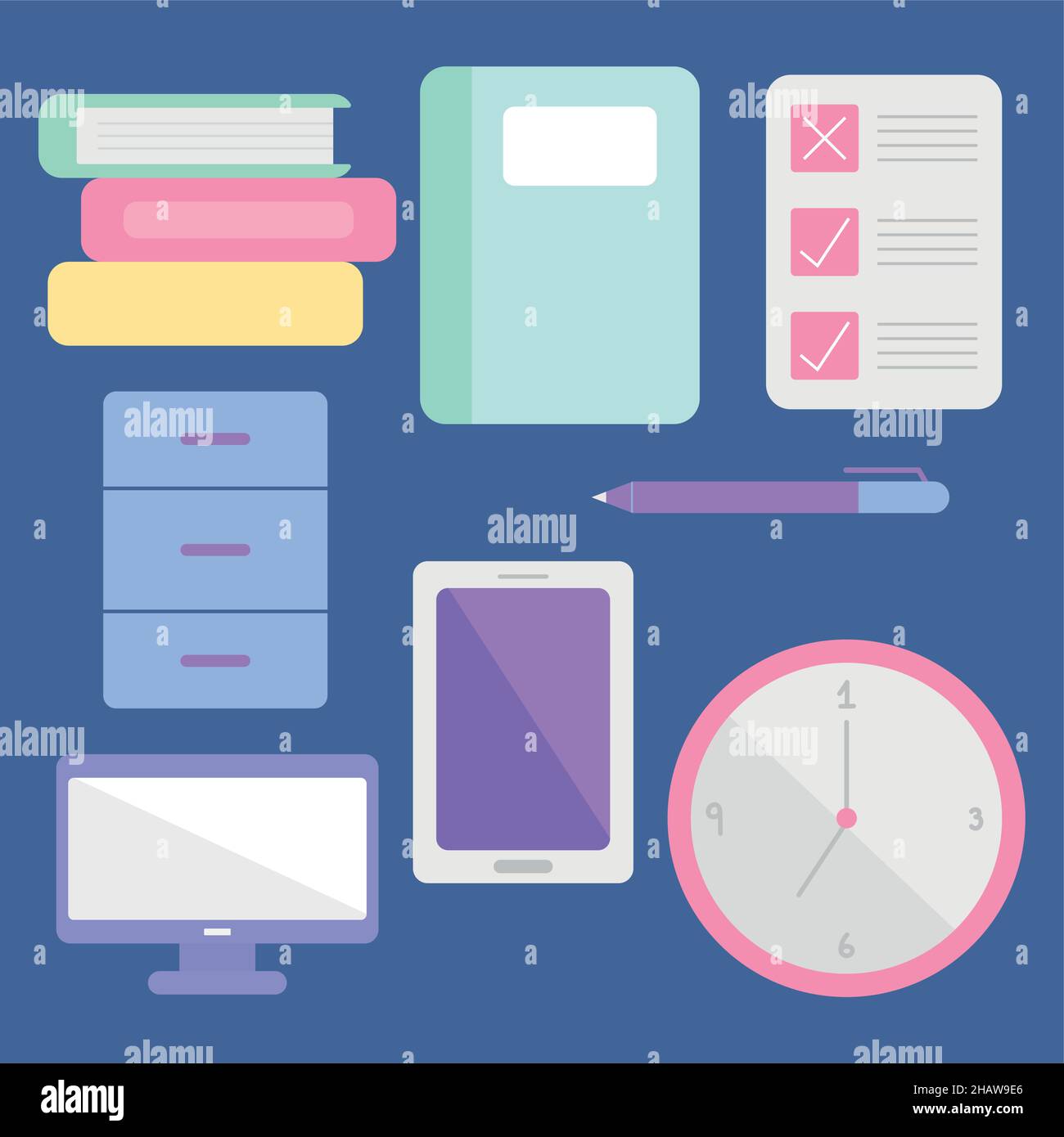 work and office elements icon set Stock Vector Image & Art - Alamy