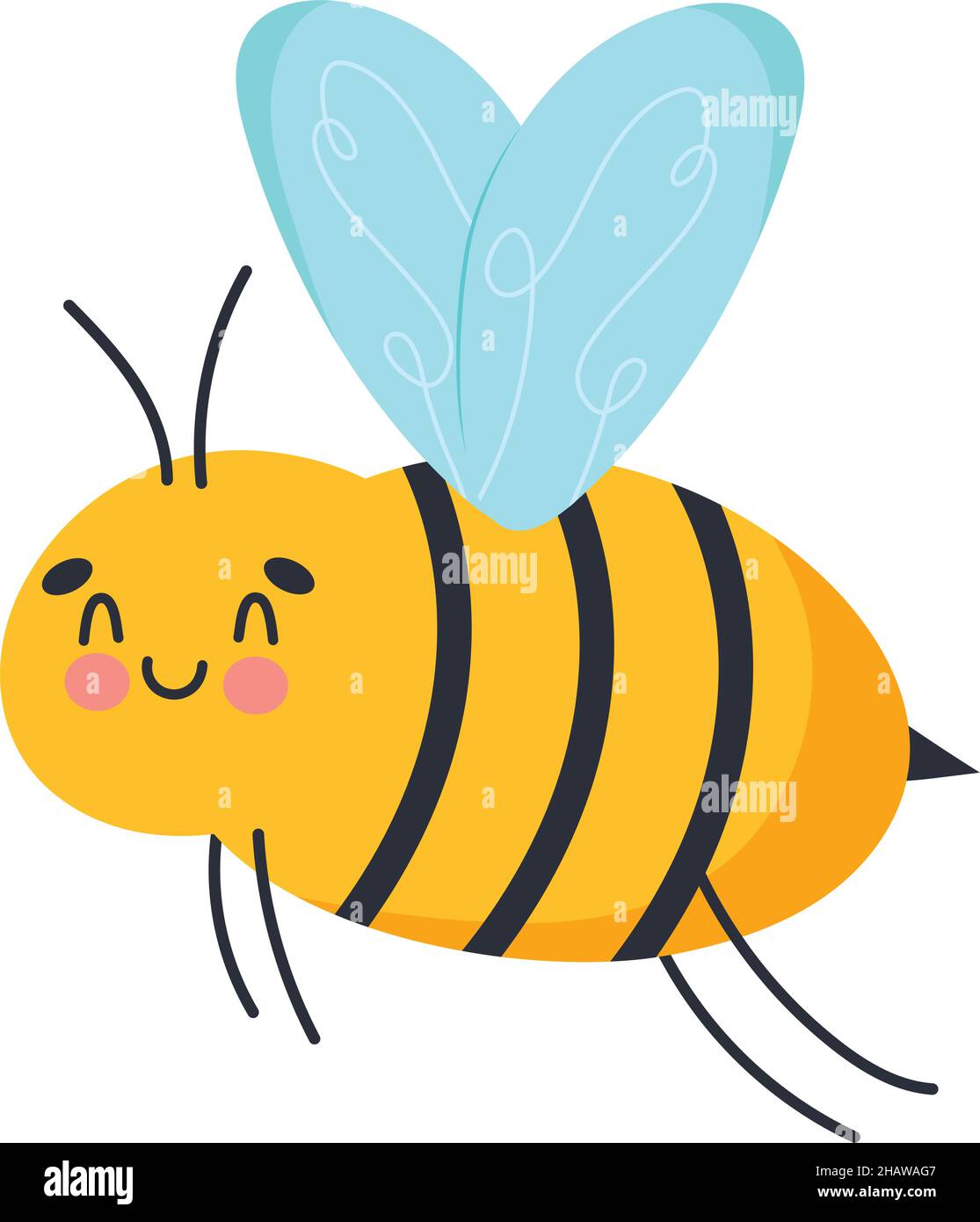 cute bee icon on white background Stock Vector Image & Art - Alamy