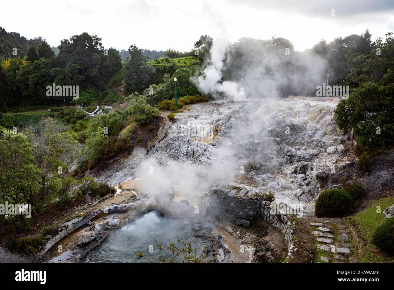 Caldera (Caldeira) in the Vale das Furnas valley, Furnas, Sao Miguel ...