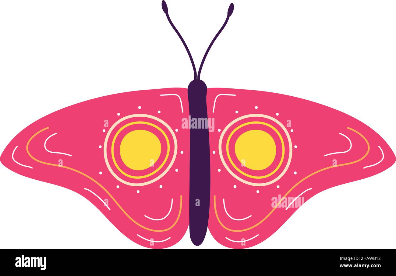 pink butterfly icon on white background Stock Vector Image & Art - Alamy