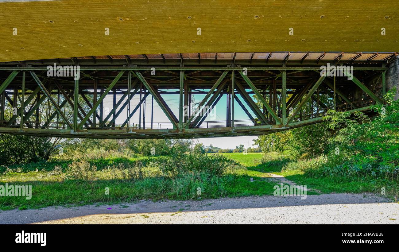Old weathered rusty metal bridge in Germany Stock Photo - Alamy