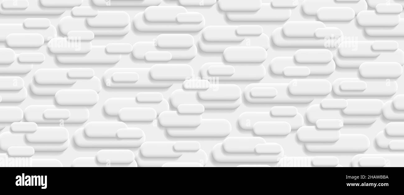 Futuristic white abstract background. Straight convex horizontal bar ...