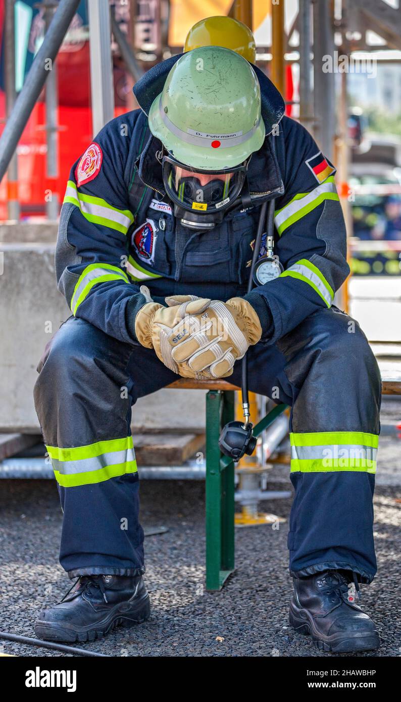 Firefighter Combat Challenge at Tempelhofer Feld, Berlin, Germany Stock ...
