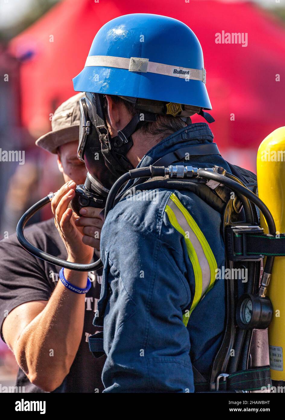 Firefighter Combat Challenge at Tempelhofer Feld, Berlin, Germany Stock ...