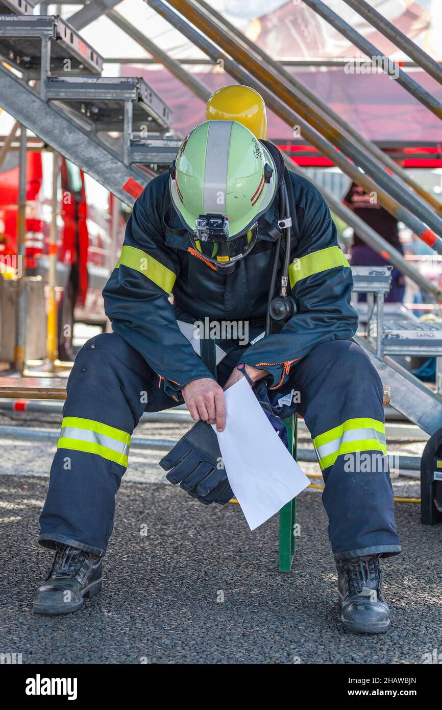 Firefighter Combat Challenge at Tempelhofer Feld, Berlin, Germany Stock ...
