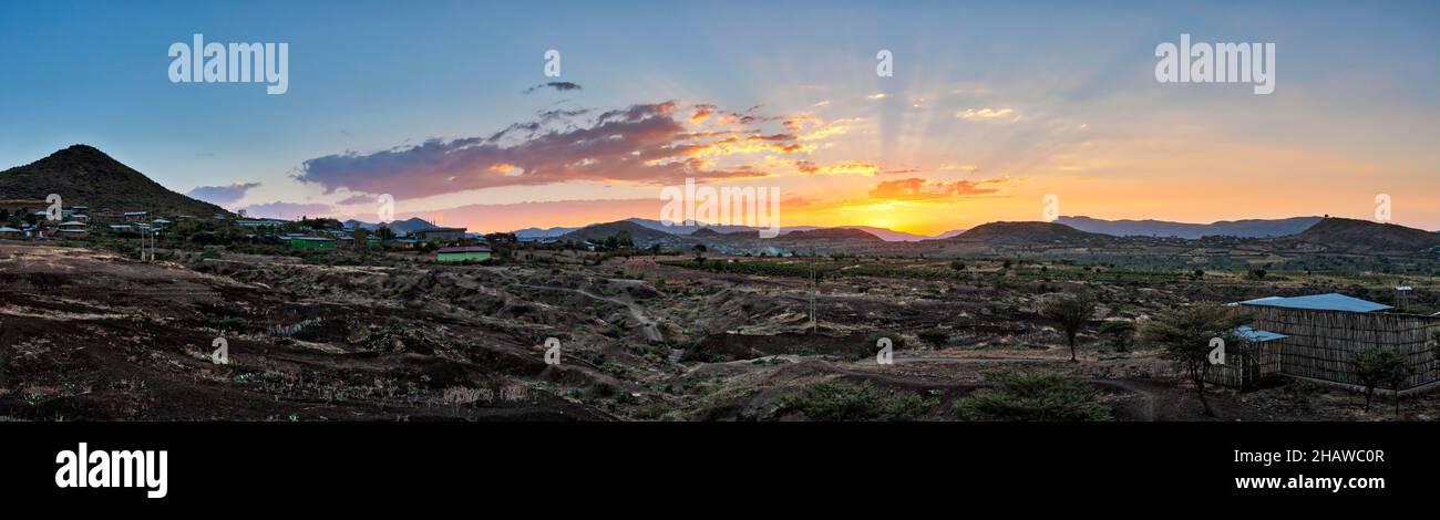 Landscape, Sunset, Panorama, Yirgalem, Ethiopia Stock Photo - Alamy