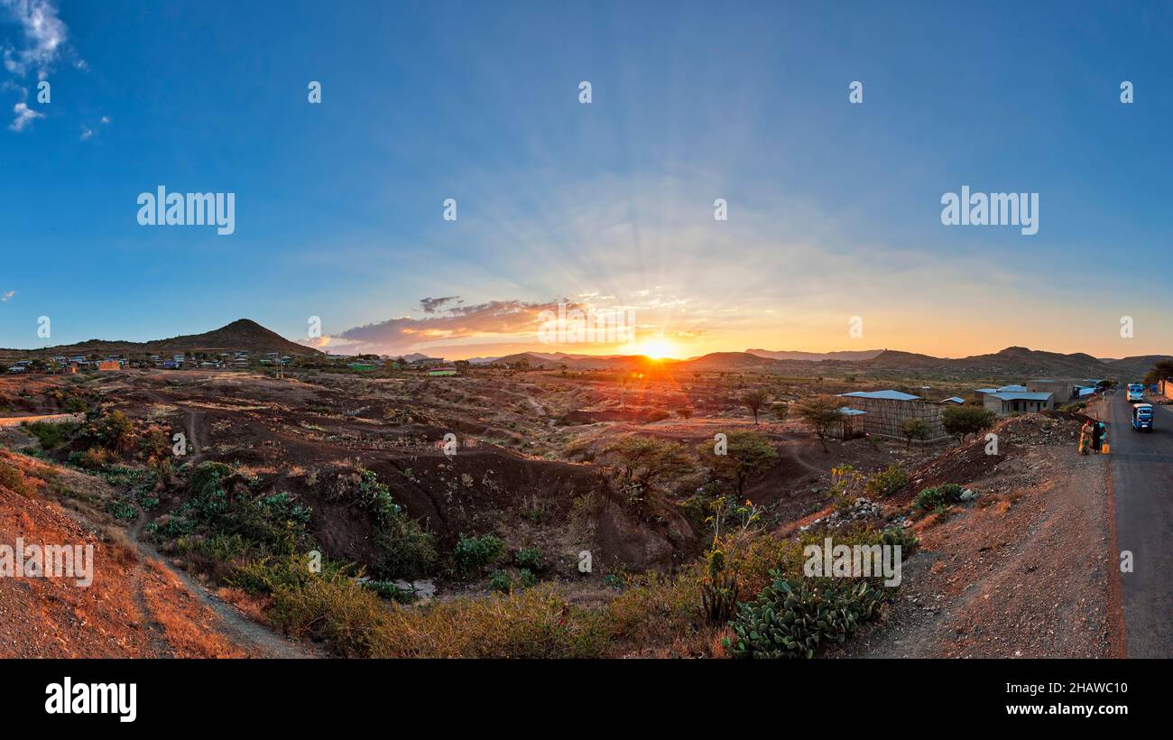 Landscape, Sunset, Panorama, Yirgalem, Ethiopia Stock Photo - Alamy