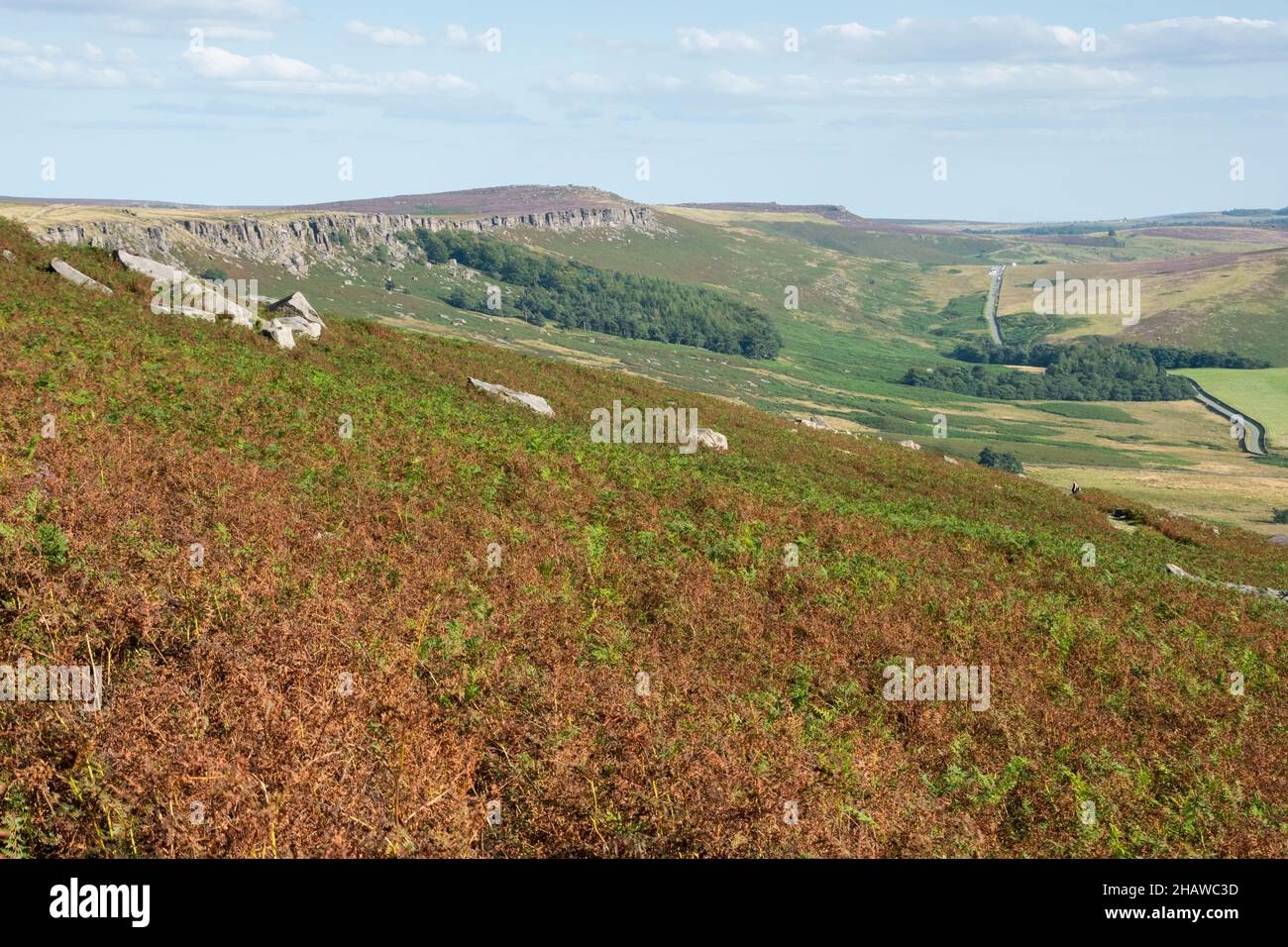Stanage Edge is a 4 mile long cliff edge or gritstone escarpment ...