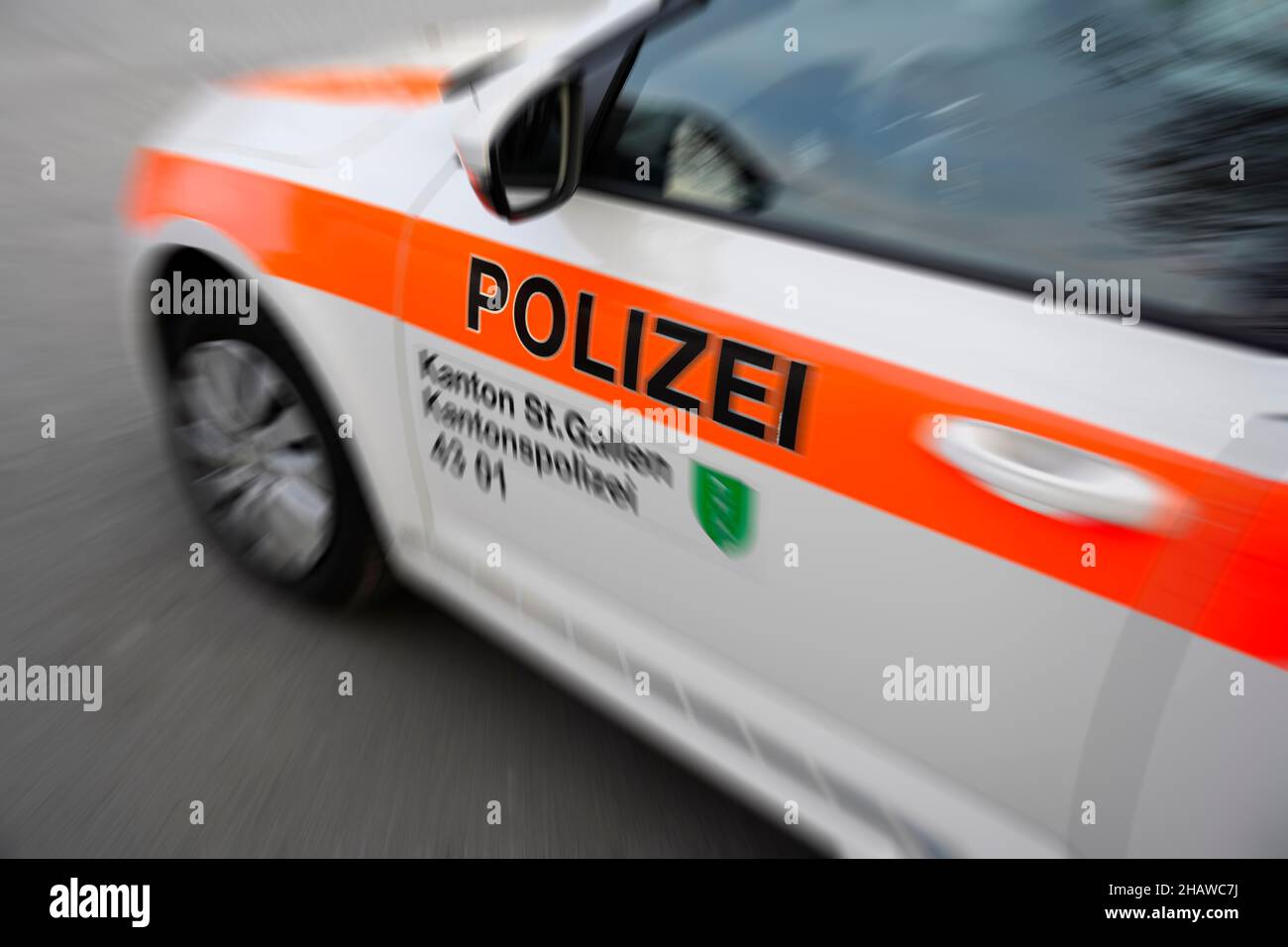 Mop-up picture police car cantonal police St. Gallen, Switzerland Stock ...