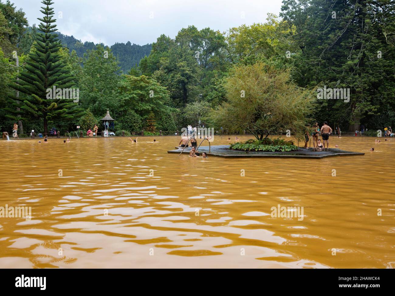 Botanical Garden, Thermal Water Pool at Terra Nostra Park, Furnas, Sao ...