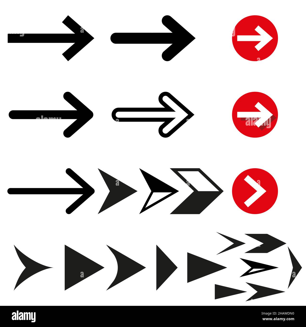 Vector Arrows set. Simple arrows icons collection Stock Vector Image ...