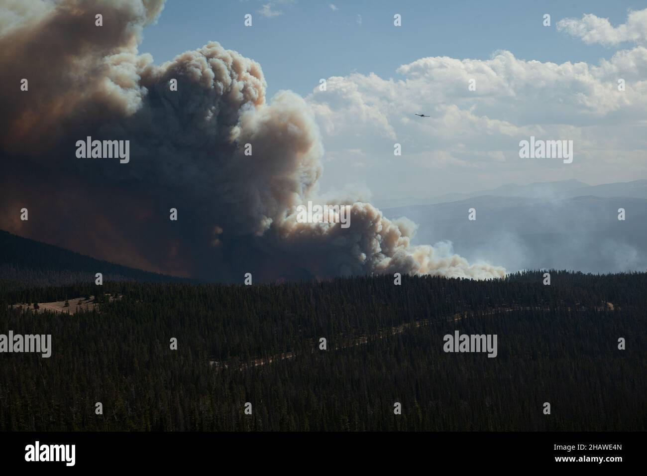 Breathtaking shot of a landscape under the smoke of an explosion during ...