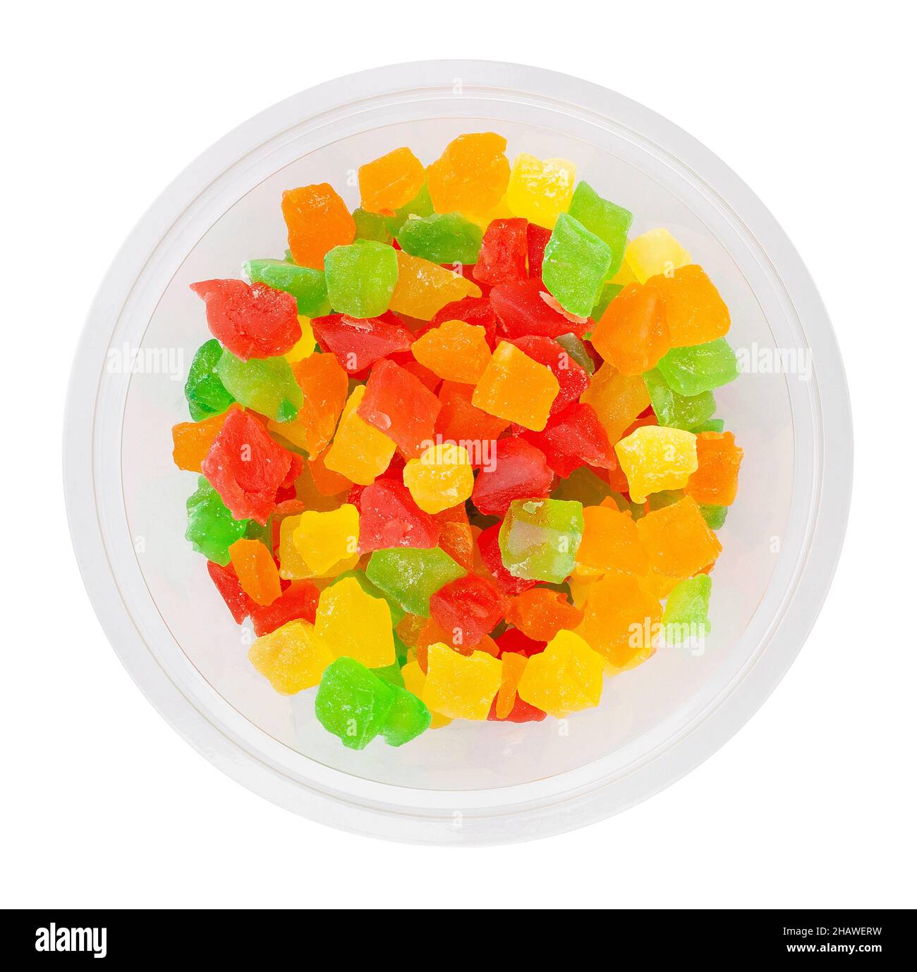 candied fruit path isolated on white top view Stock Photo - Alamy