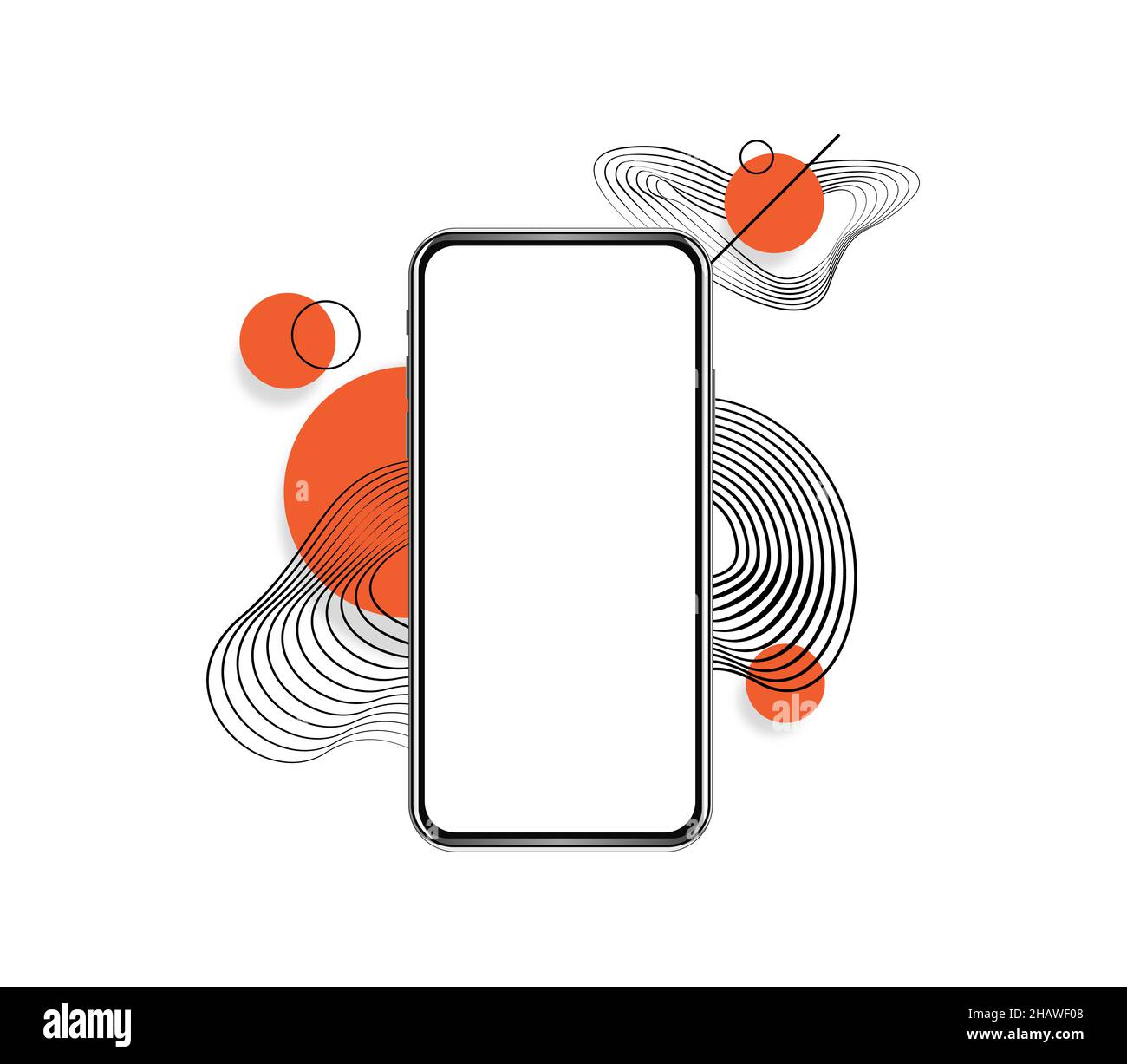 Mockup of modern phone device. realistic smartphone template. Mobile ...