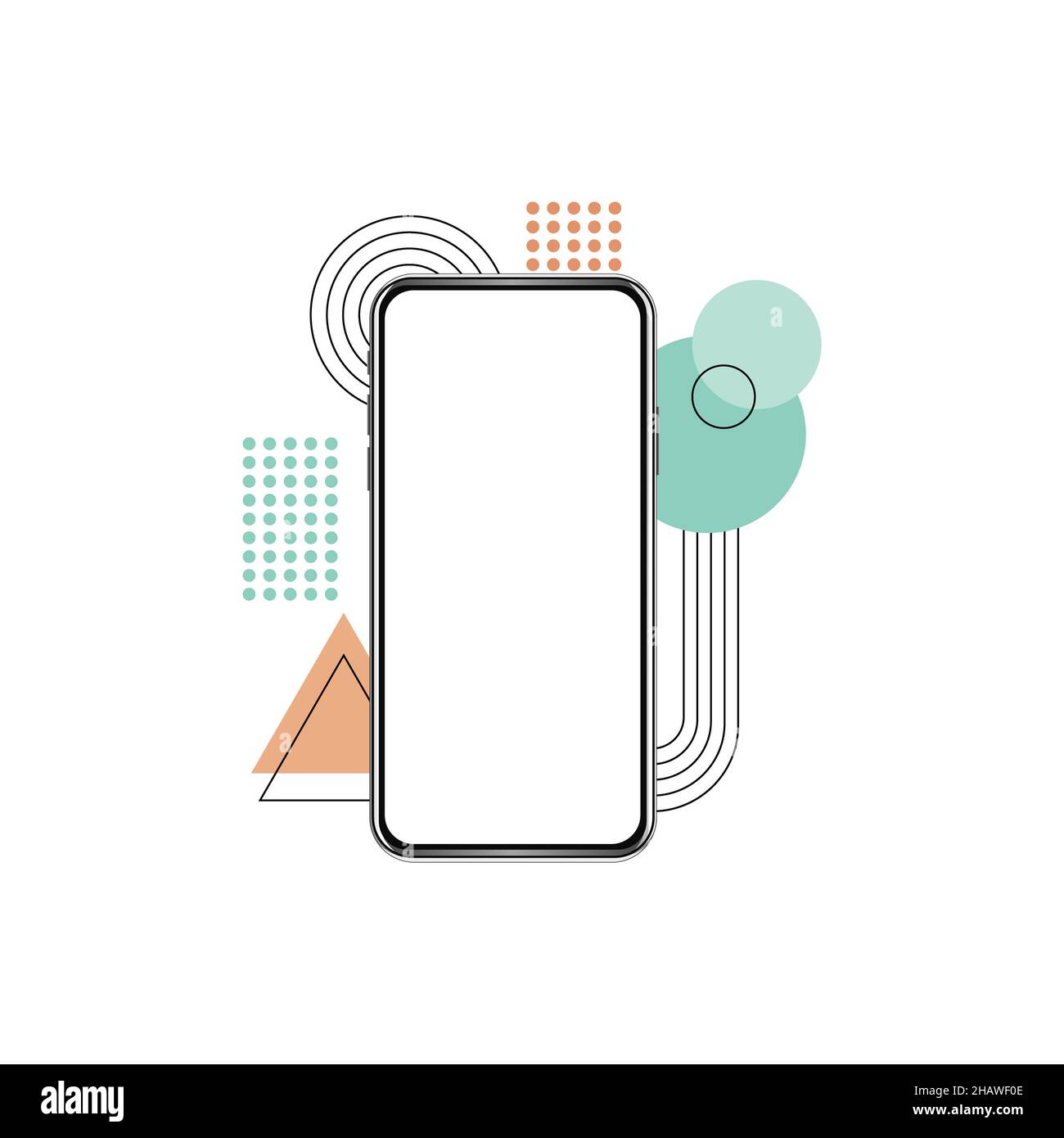 Mockup of modern phone device. Vector eps10 realistic smartphone ...