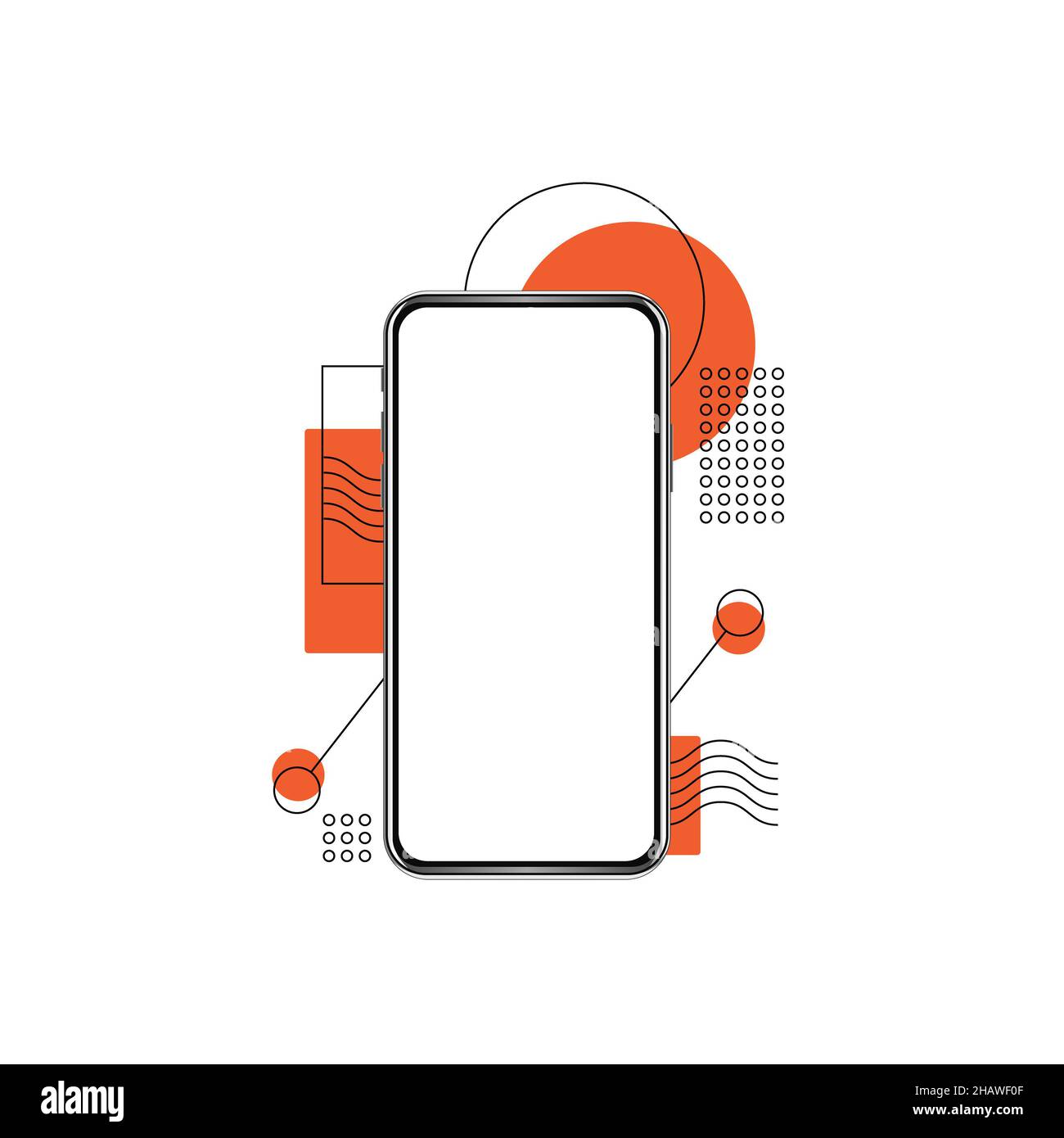 Mockup of modern phone device. Vector eps10 realistic smartphone ...