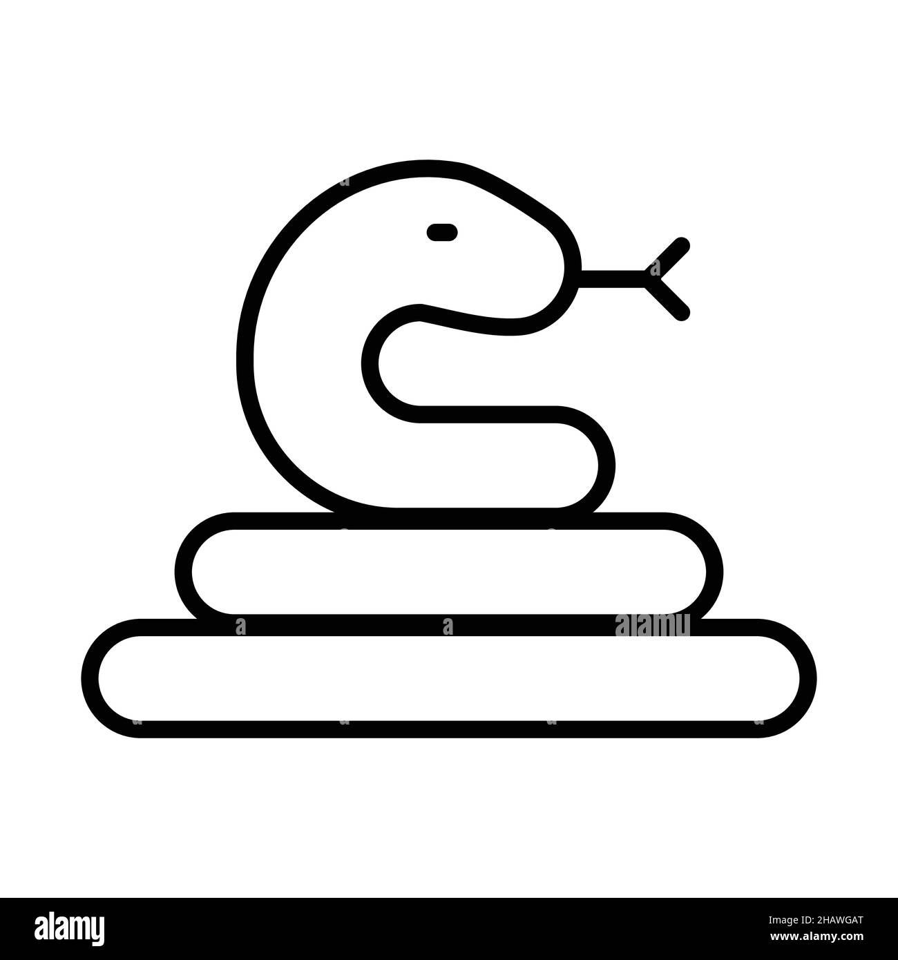 Snake black outline hi-res stock photography and images - Alamy