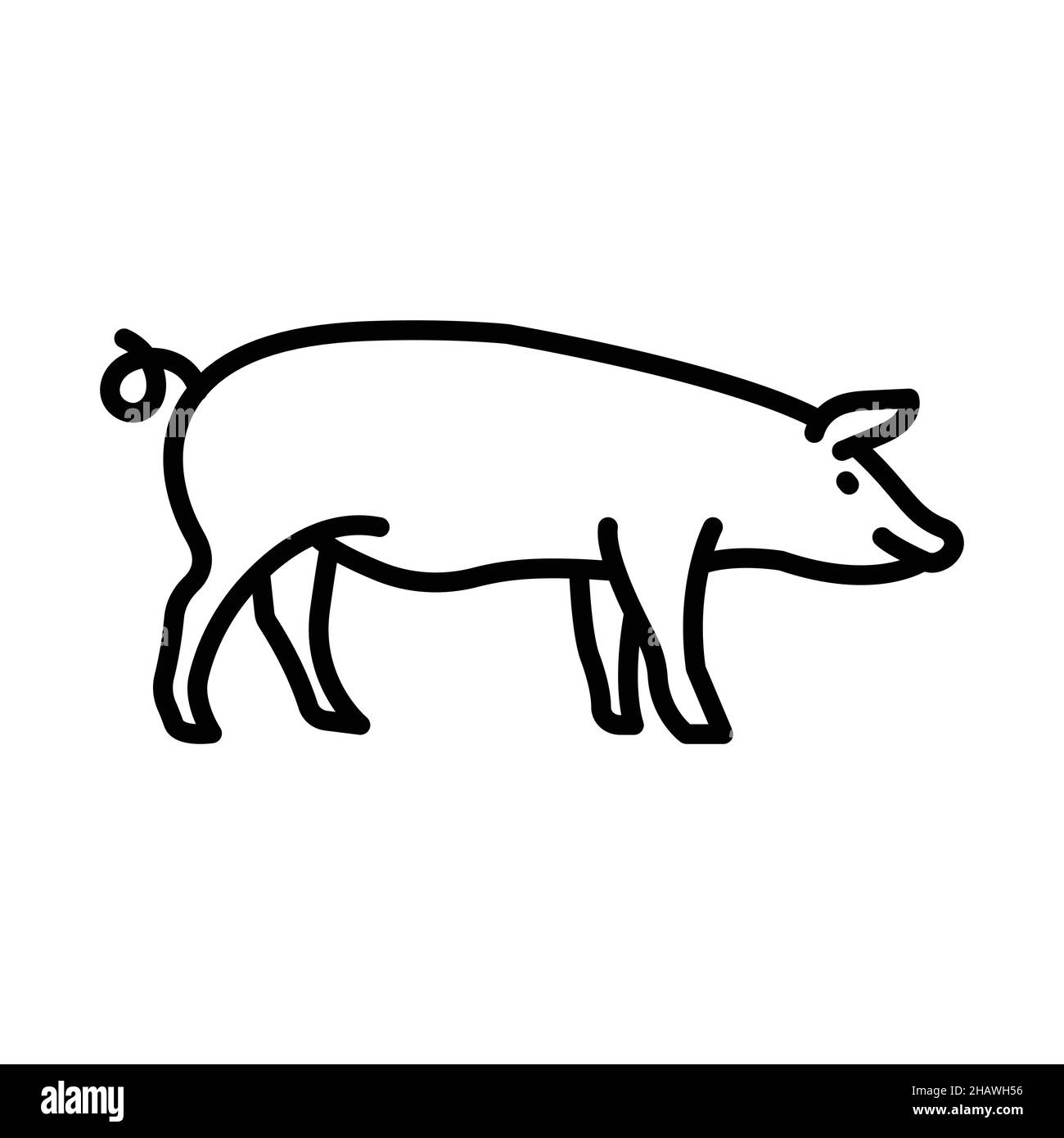 Pig Outline Icon Animal Vector Stock Vector Image & Art - Alamy