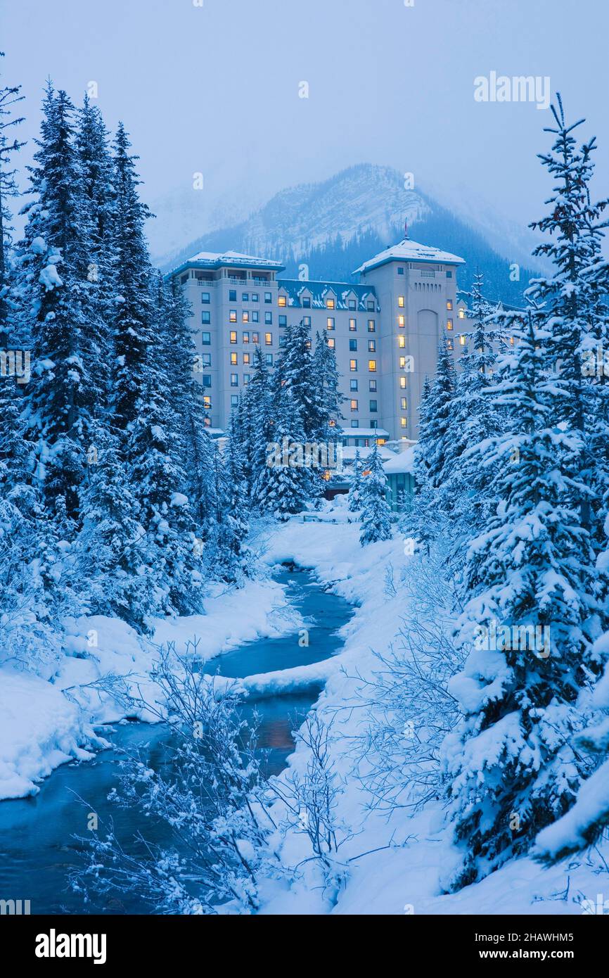Chateau Lake Louise, Banff National Park, Alberta, Canada Stock Photo ...