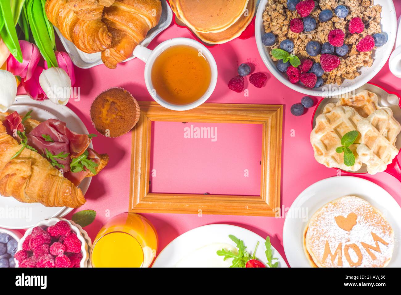 Mothers day Brunch restaurant invitation concept. Various Moms Womans ...