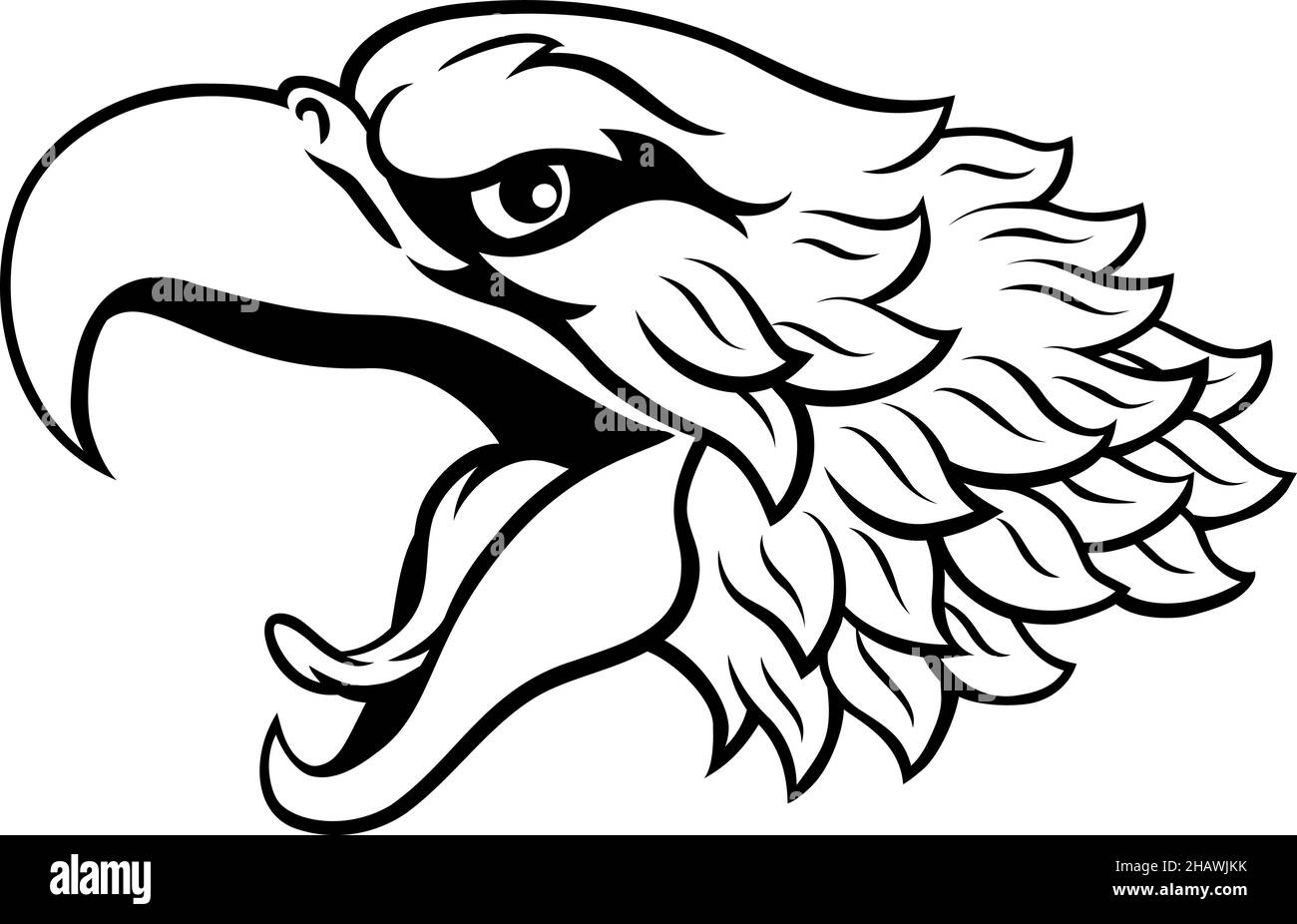 Bald Eagle or Hawk Mascot Head Face Cartoon Stock Vector Image & Art ...