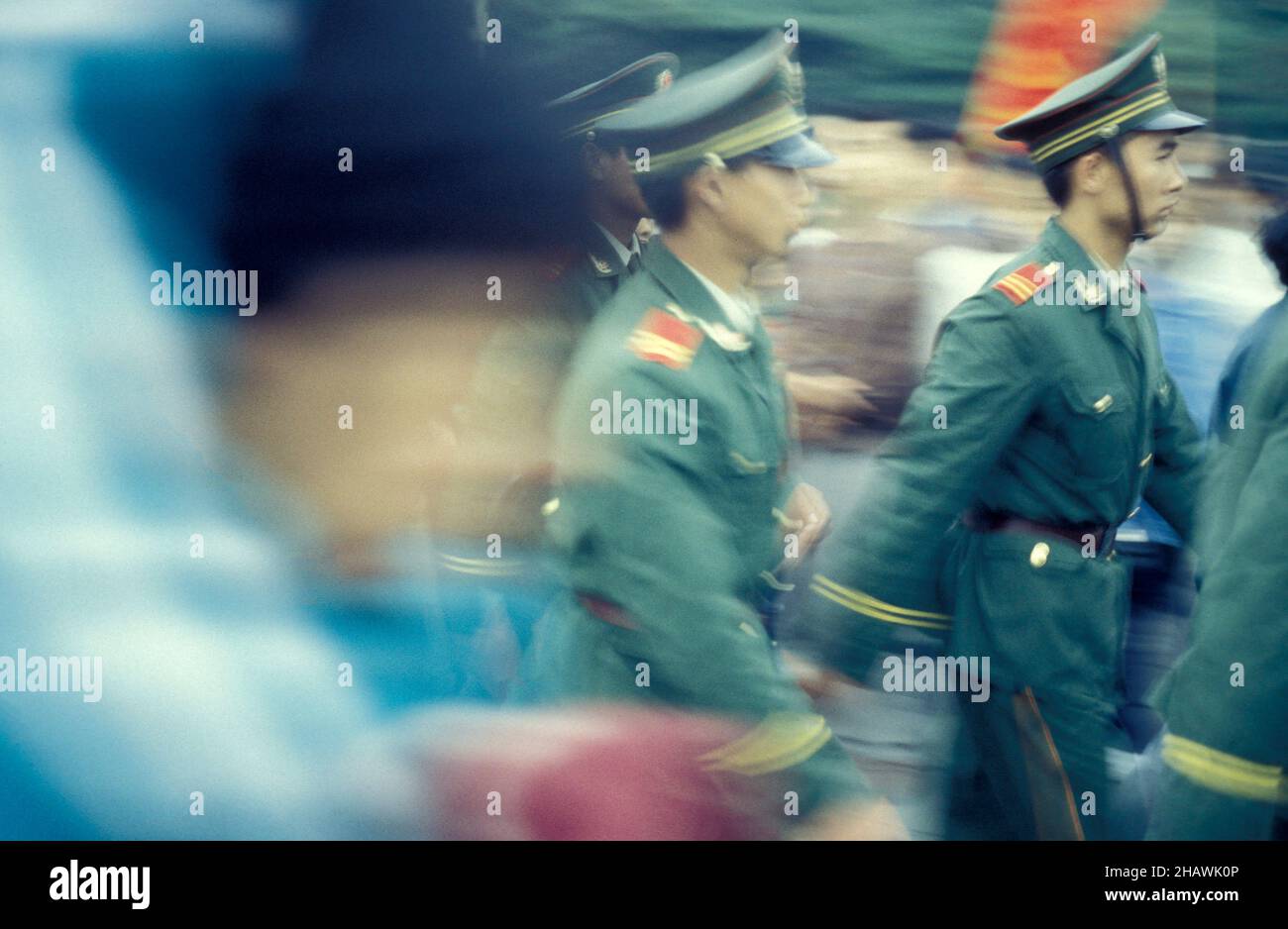Soldiers of the chinese army in the city of Beijing in China. China ...