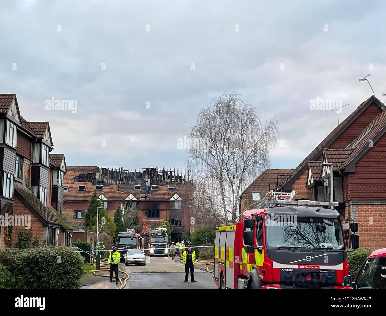 Damage to a property in Grovelands Road, Reading, where one person has ...