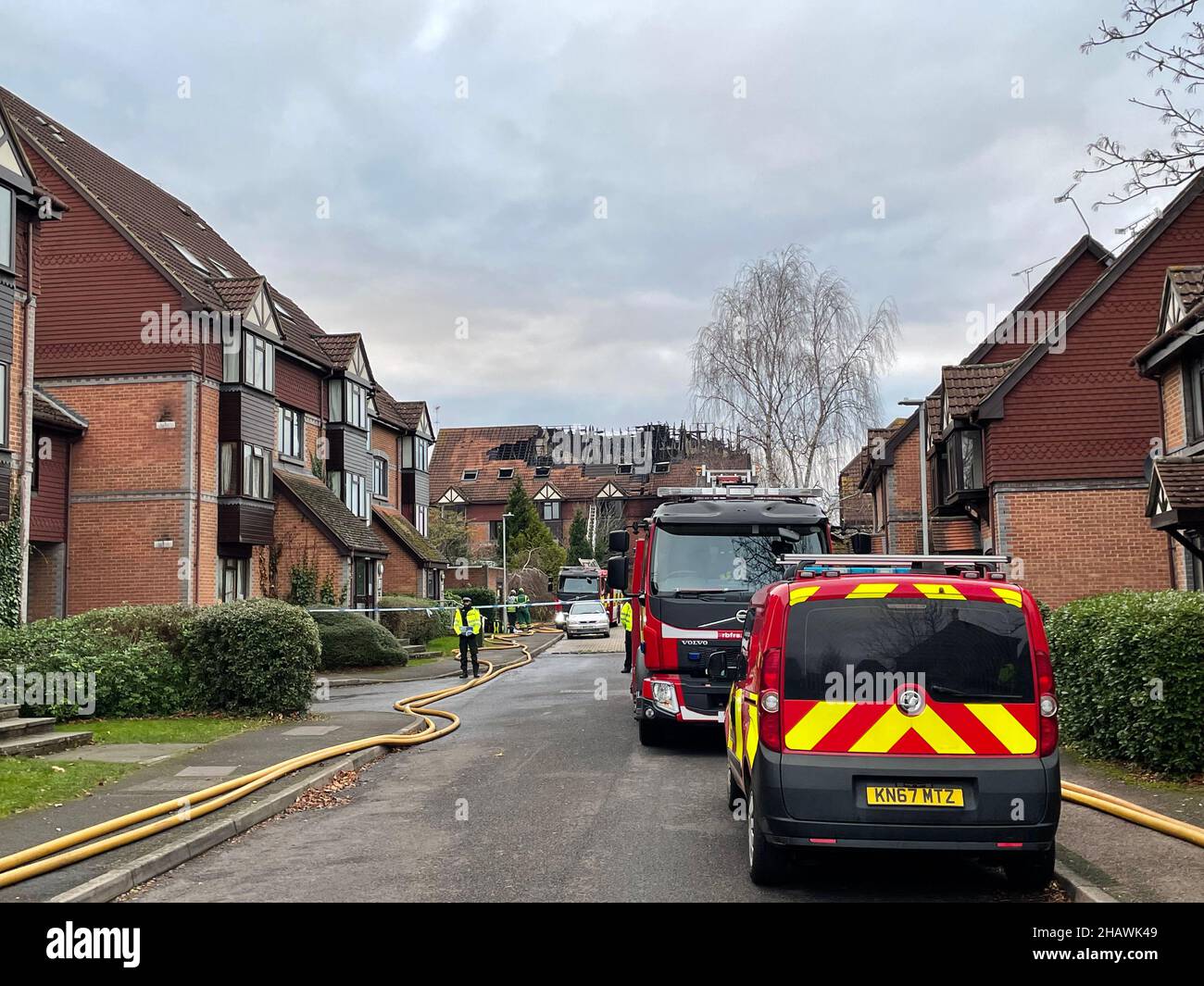Damage to a property in Grovelands Road, Reading, where one person has ...