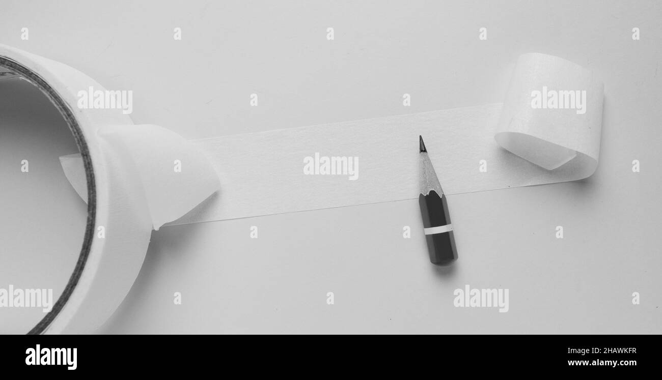 Masking tape cut out Black and White Stock Photos & Images - Alamy