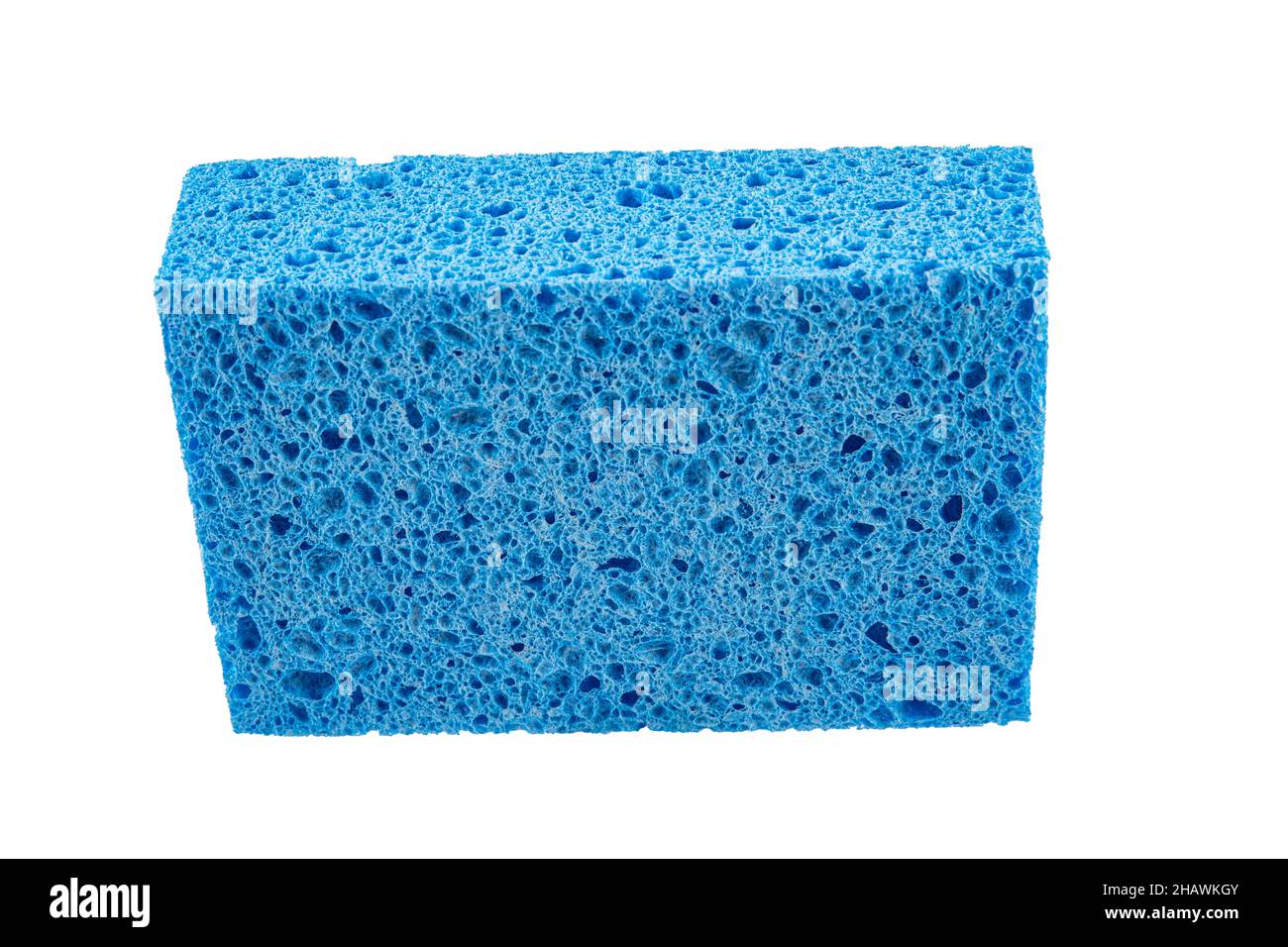 colorful blue foam rubber sponges isolated on a white background for ...