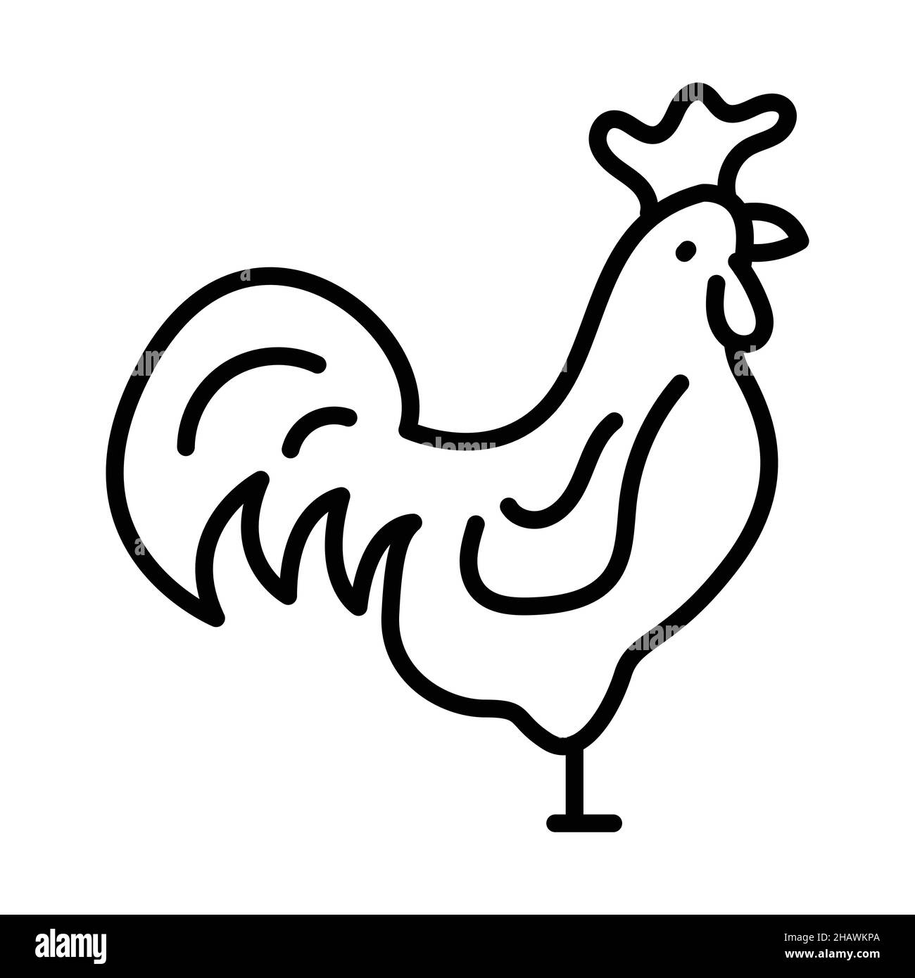 Rooster Outline Icon Animal Vector Stock Vector Image & Art - Alamy