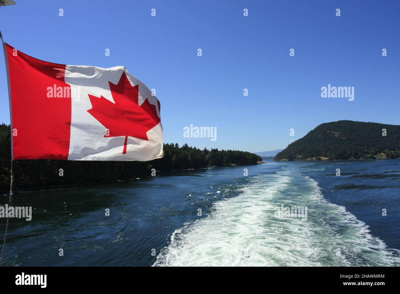 Beautiful view by Active Pass of mountains by the sea from Galiano ...