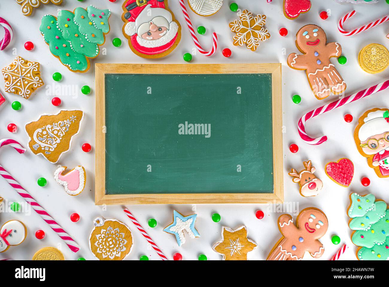 Christmas sweets set. Assorted festive Christmas and New Year sweets ...