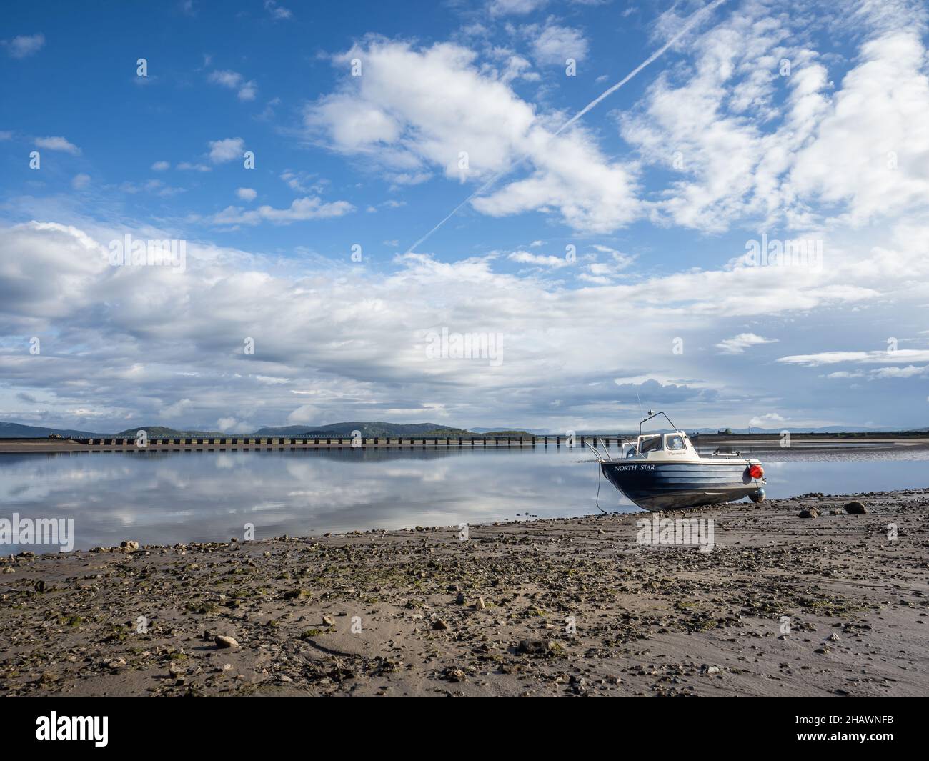 View of the Arnside Viaduct spanning Morecambe Bay, seen from Arnside ...