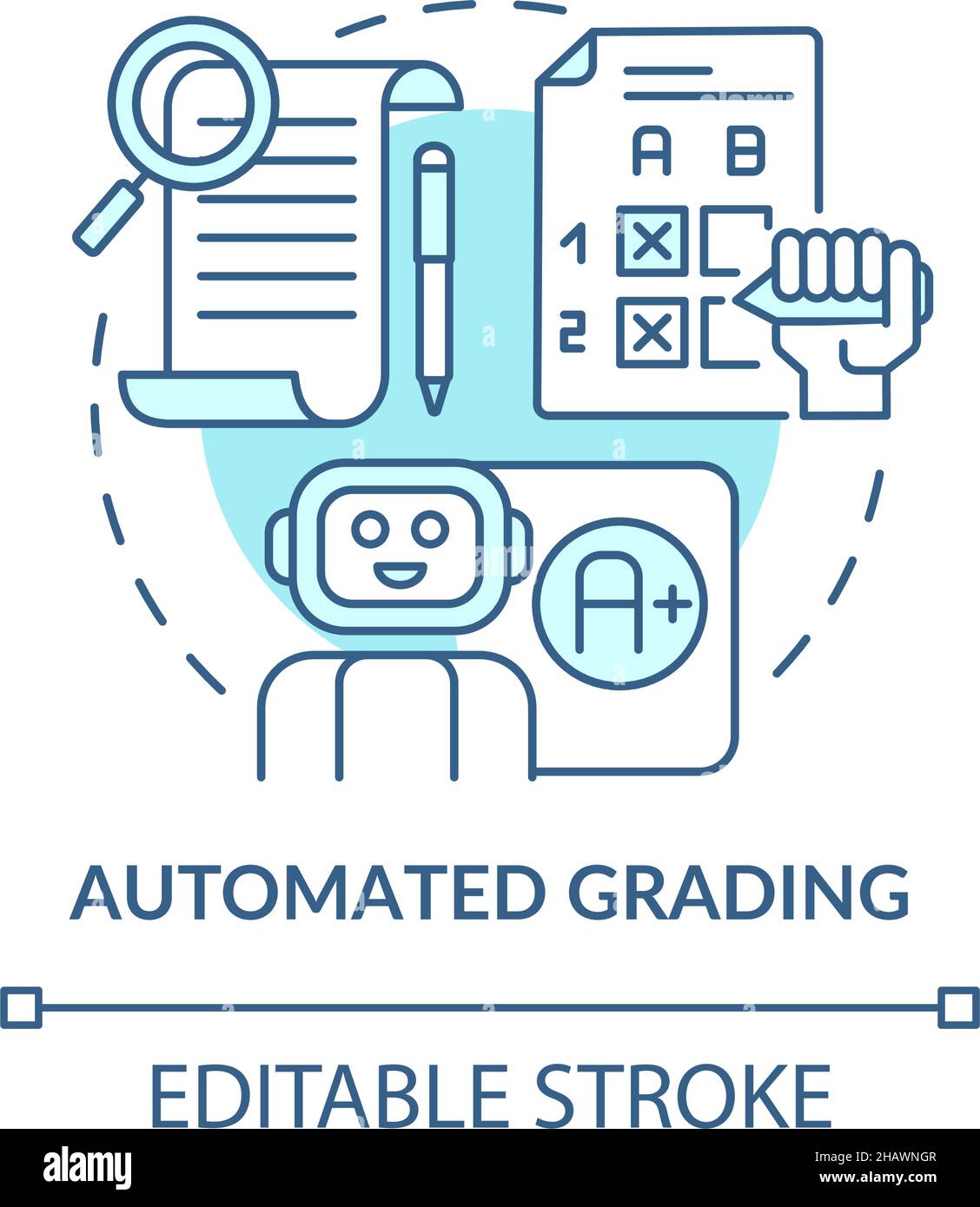 Automated grading blue concept icon Stock Vector Image & Art - Alamy