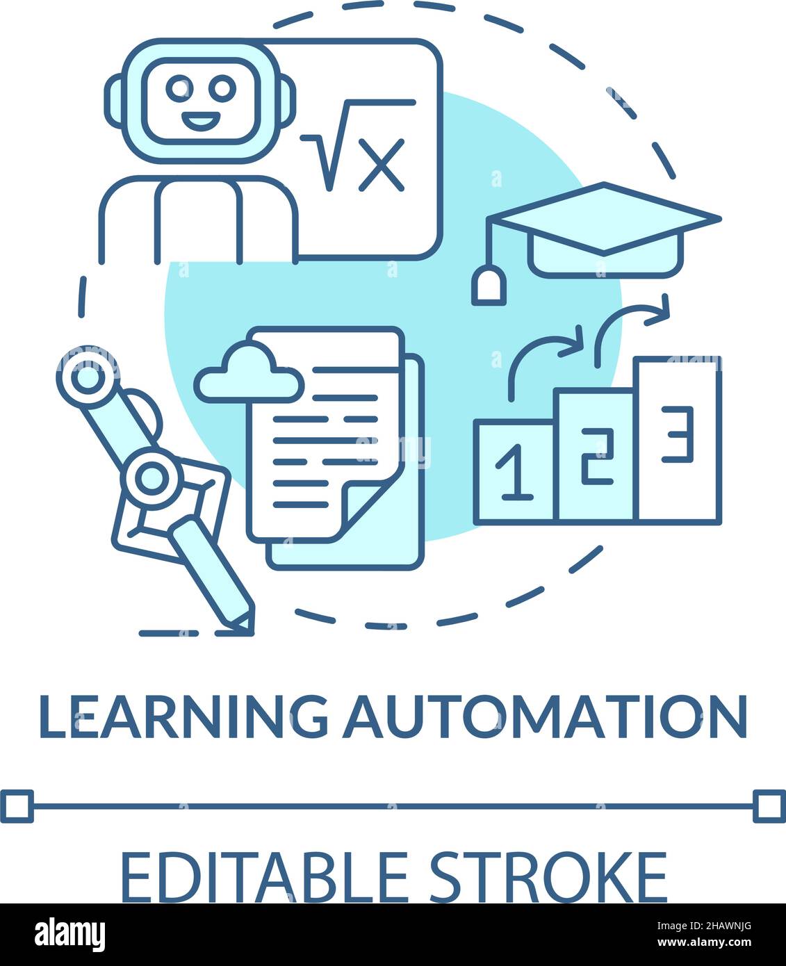 Learning automation blue concept icon Stock Vector Image & Art - Alamy